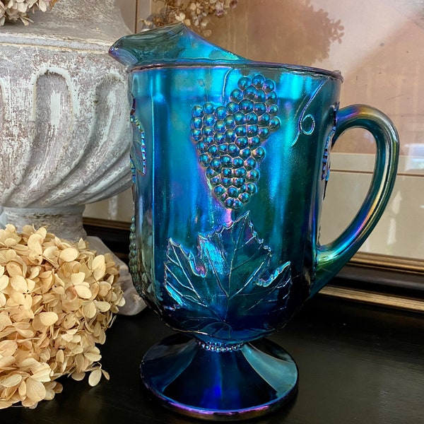 Blue Carnival Glass - Etsy