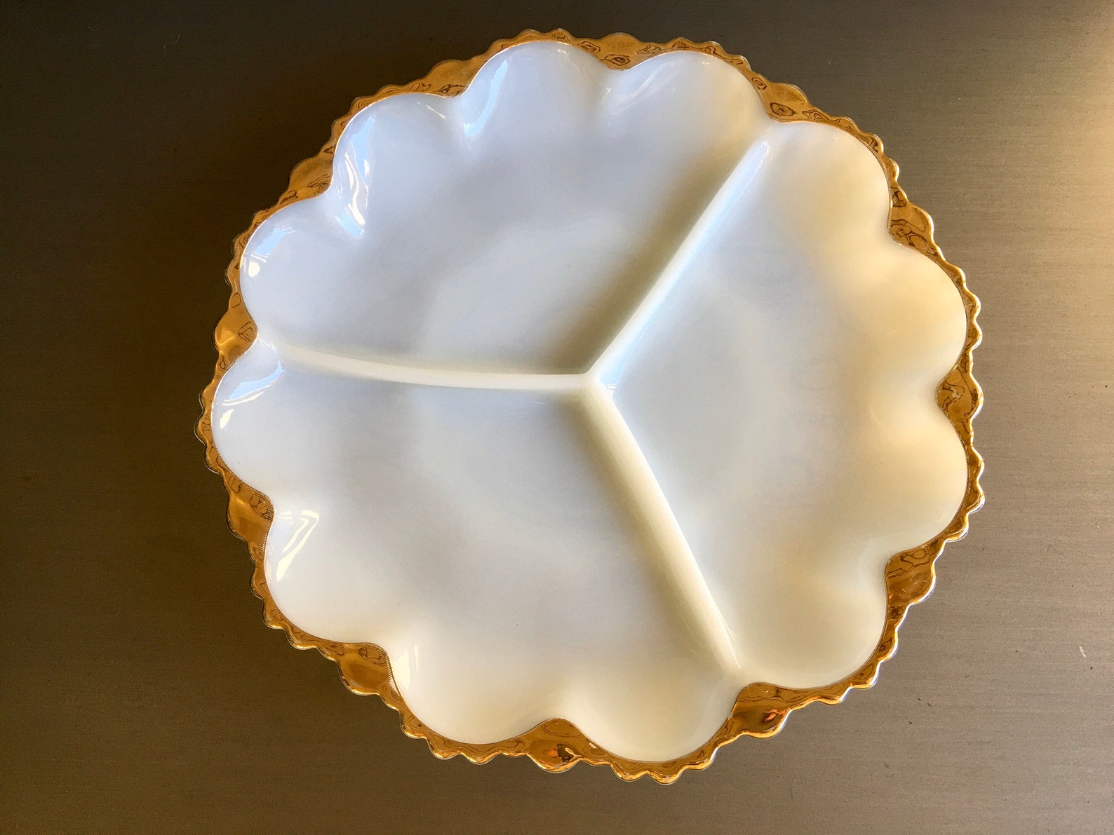 Milk Glass Relish Tray Milk Glass Relish Dish Anchor Hocking - Etsy