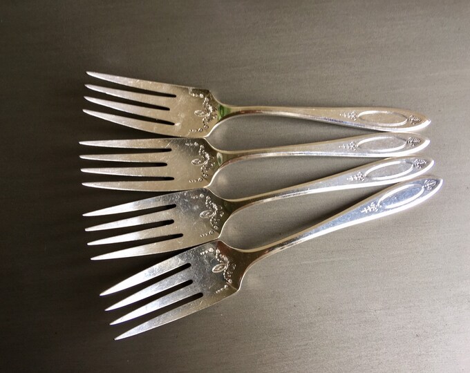 Adam Oneida Silver Salad Forks Antique Silverplate Set 4 - Etsy
