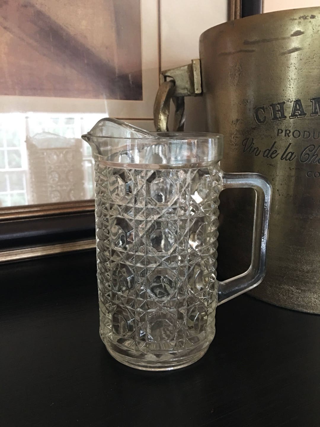 Pint Pitcher, Windsor Federal Glass Pint Pitcher - Etsy Denmark