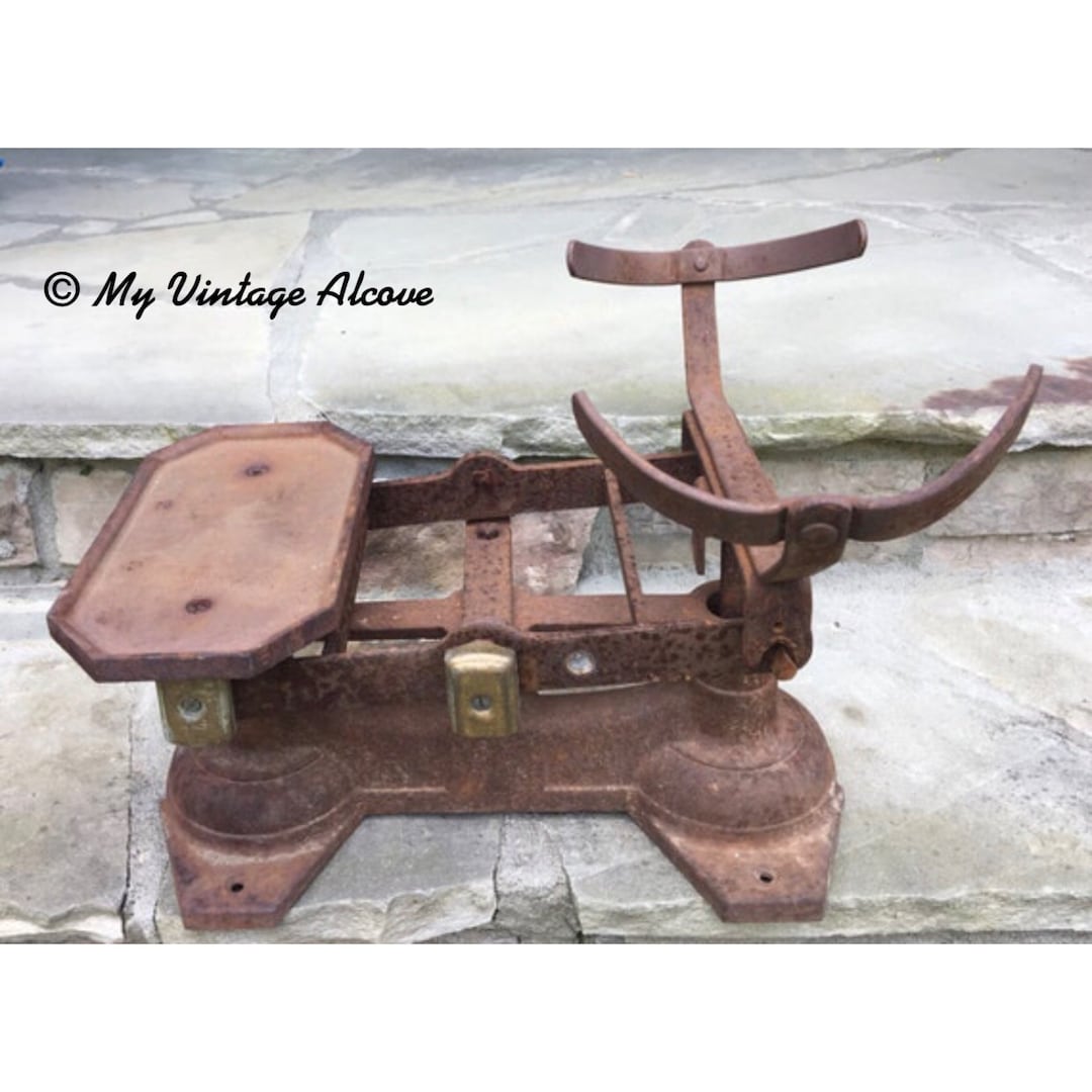Old Weighing Scales, Antique Cast Iron Scale, Antique Farmhouse Scale ...