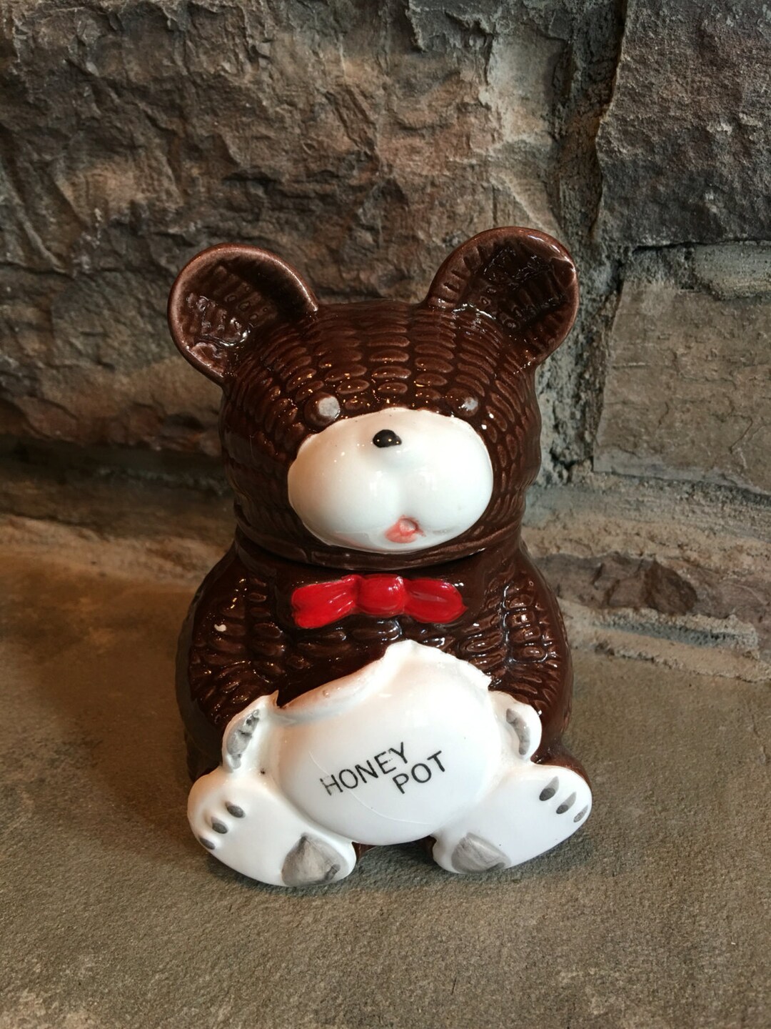Ceramic Bear Honey Pot, Vintage Honey Bear Jar, Ceramic Honey Bear Jar ...
