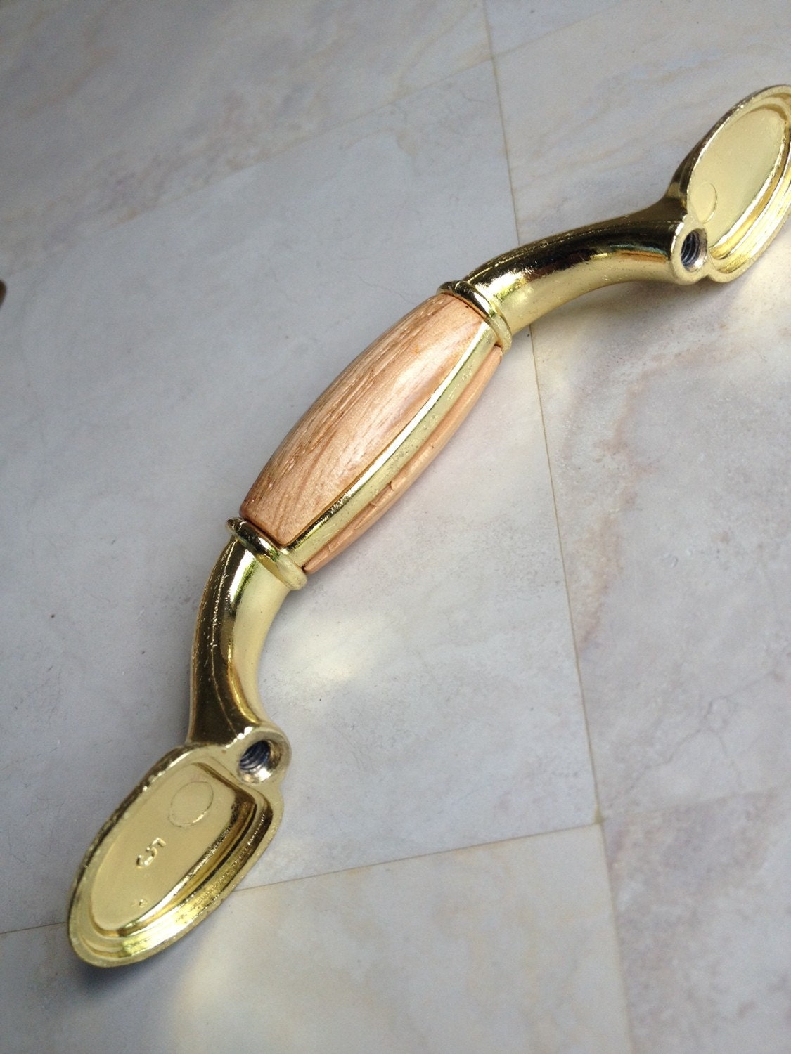 Brass and Wood Drawer Pulls Wood and Brass Cabinet Pulls Oak - Etsy