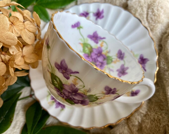 Samuel Radford Violets Bone China Cup and Saucer, Samuel Radford China ...
