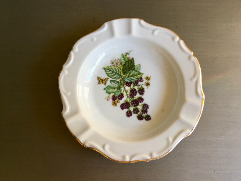 Golden Crown E&R 1886, Vintage Blackberry China Dish, Western Germany ...