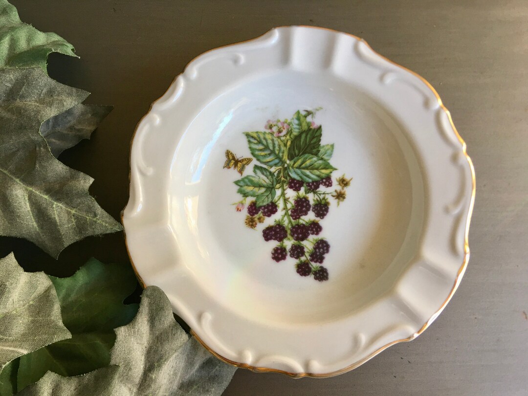 Golden Crown E&R 1886, Vintage Blackberry China Dish, Western Germany ...