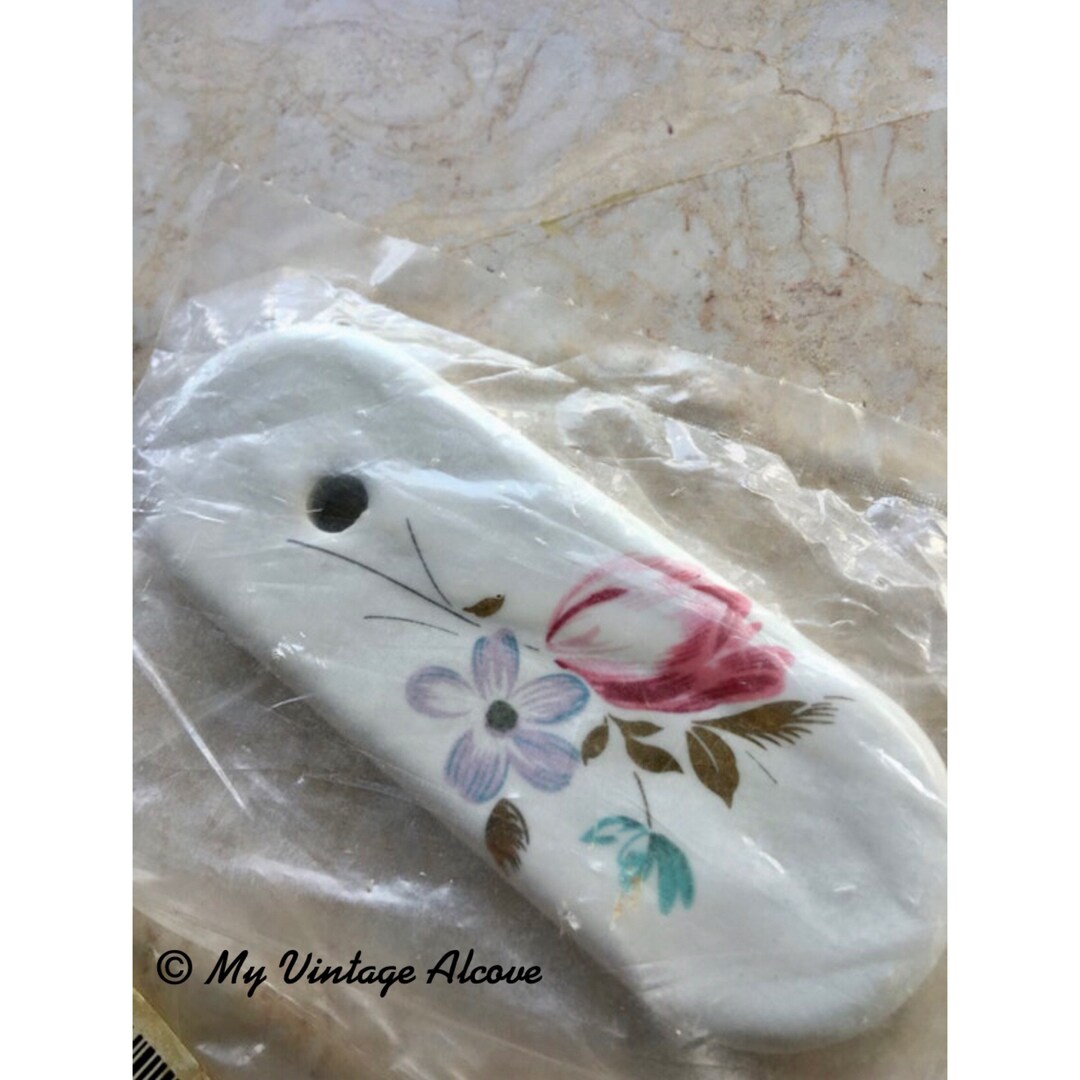 Ceramic Knob Backplate, Vintage Kitchen Cabinet Knob Backplates, Long ...