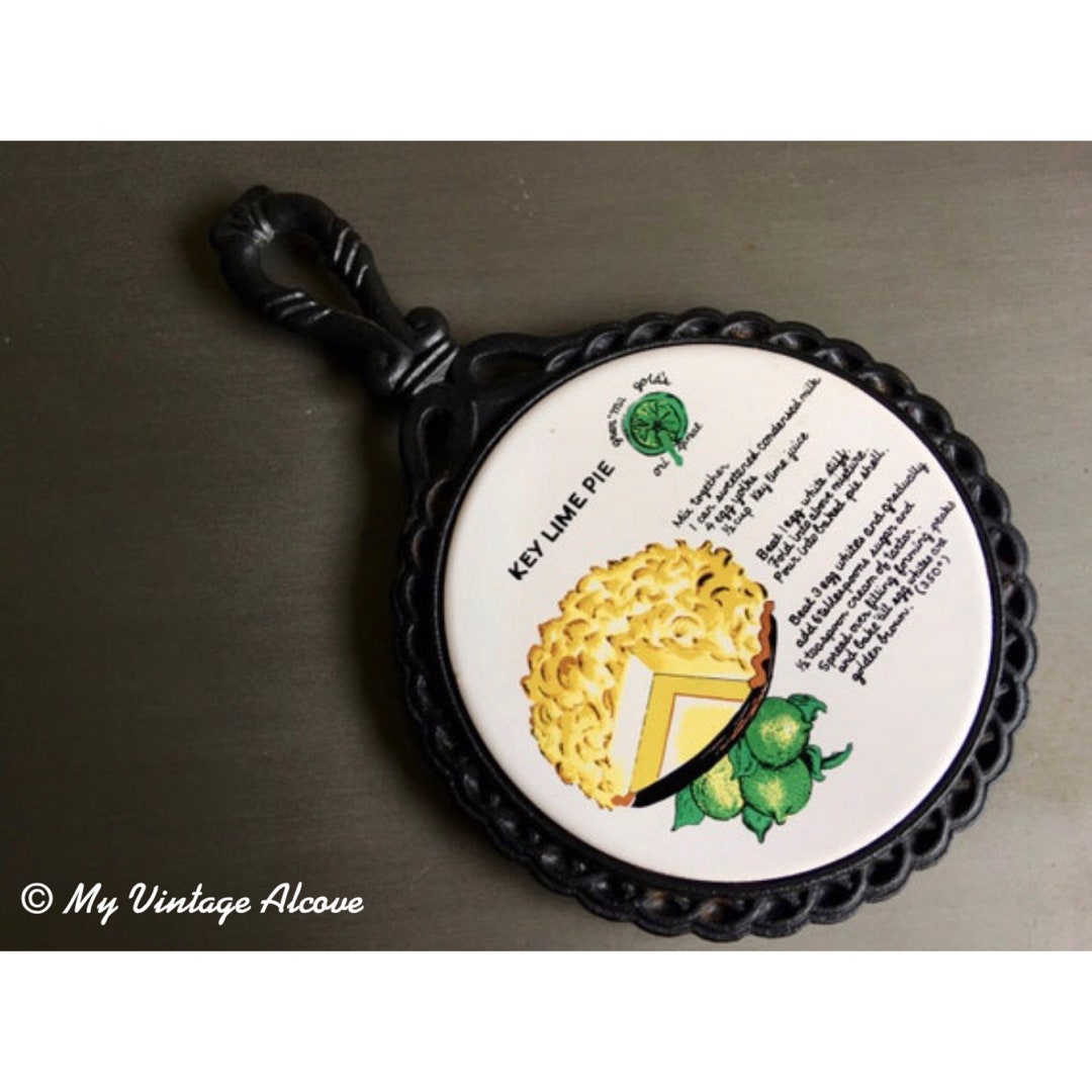 Pie Trivet, Black Metal Trivet, Decorative Trivets, Ceramic Tile Trivet ...