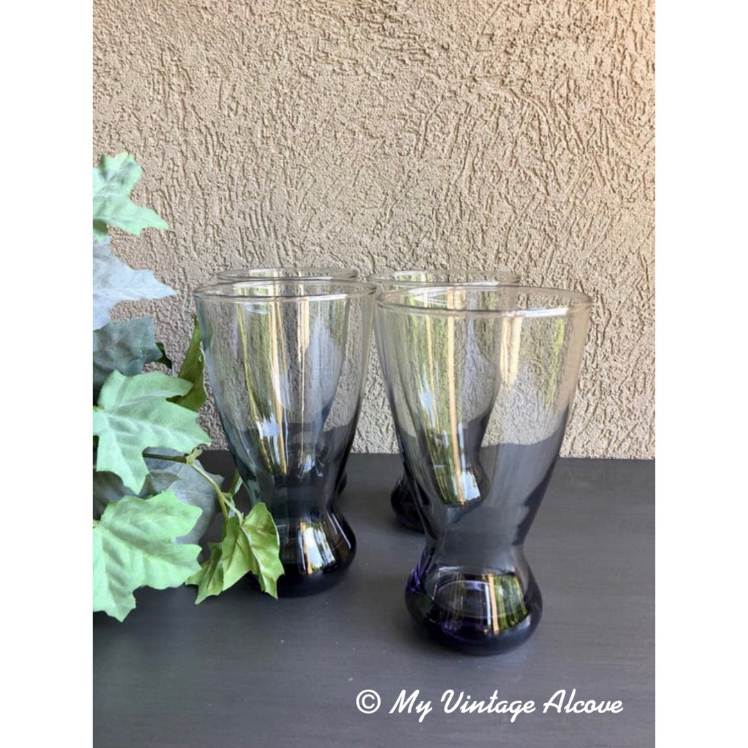 Smoked Drinking Glasses Gray Drinking Glasses Grey Drinking Glasses Grey Tumbler Glasses Etsy