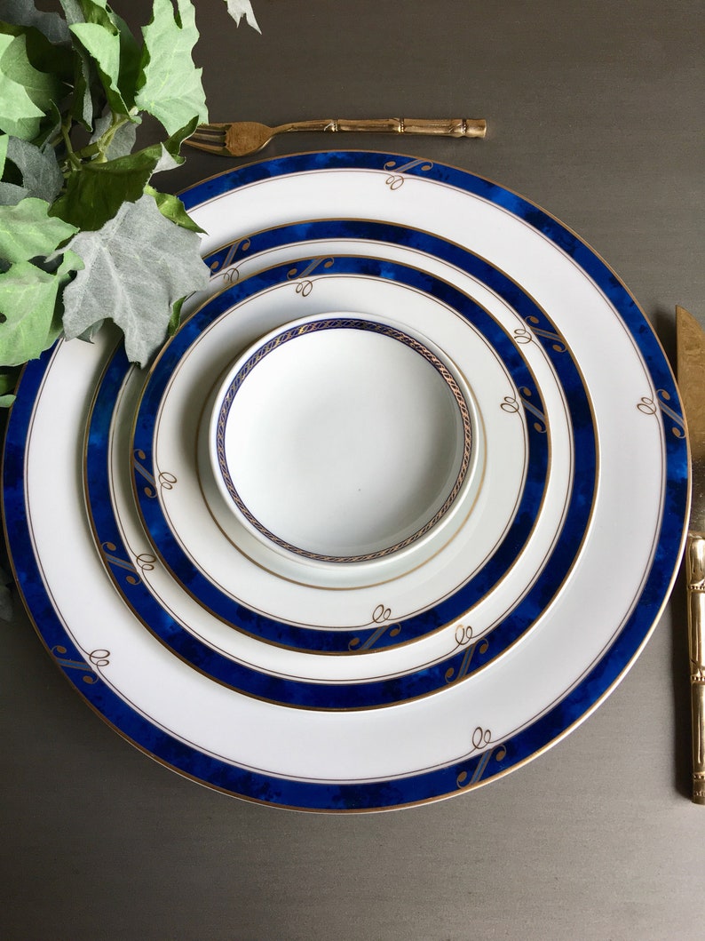 Vintage Navy Blue Plate Setting - Etsy UK