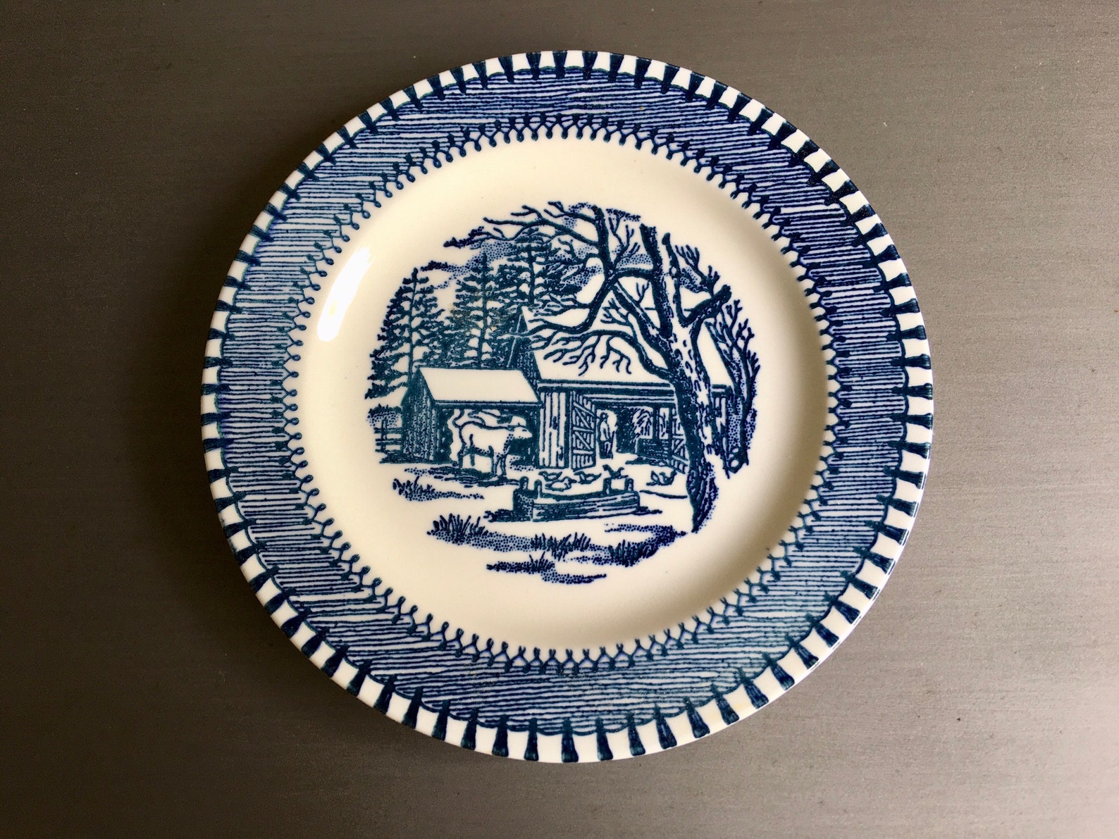 Edwin M Knowles China, Edwin Knowles Plates, Blue and White China Plate ...