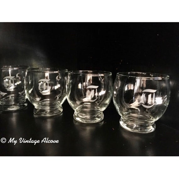 Monogram Cocktail Glasses Personalized Bar Glasses - Etsy
