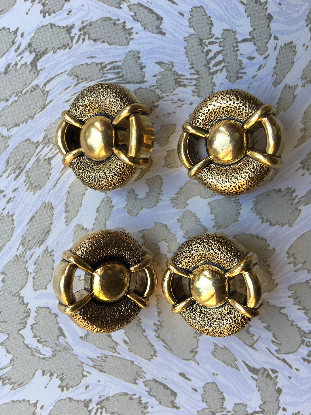 Vintage Gold Buttons, Gold Shank Buttons, Gold Plastic Buttons, Round ...
