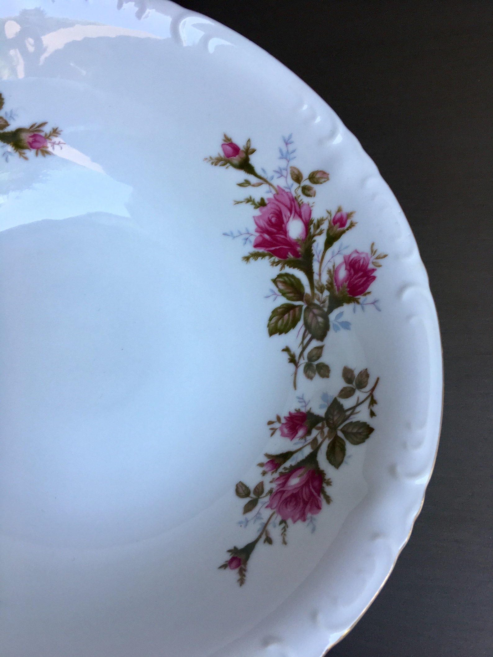 Moss Rose China Bowl Moss Rose Dishes Royal Rose Fine China - Etsy
