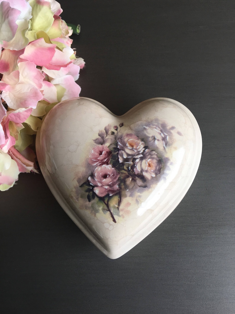 Ceramic Heart Shaped Trinket Box Ceramic Heart Jewelry Box - Etsy