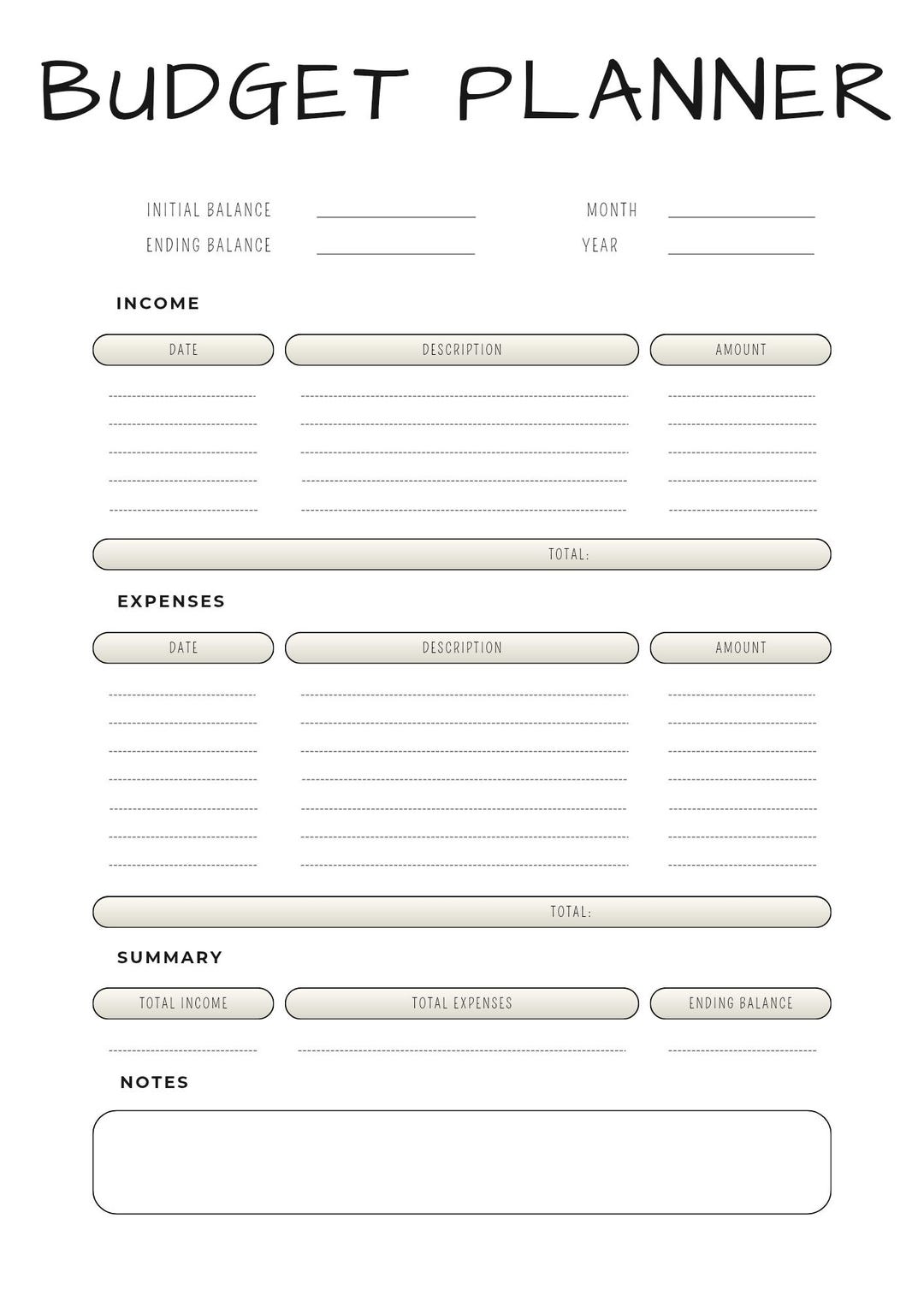 Money Planner | Printable Expense and Savings Tracker | Printable ...