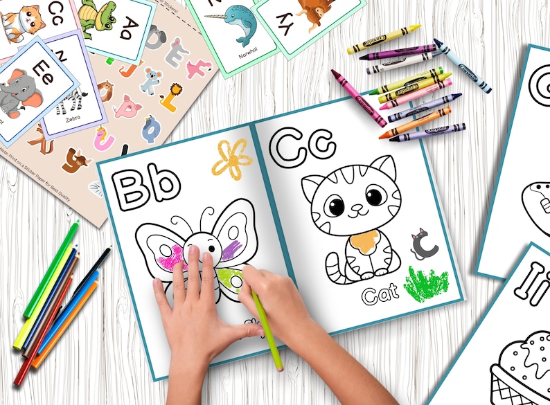 ABC Coloring Busy Book | Fun Coloring Adventure | A-Z Letters, Charts ...