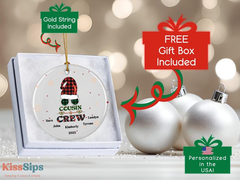 Cousin Crew Ornament Personalized, Family Ornament for Cousins - Etsy