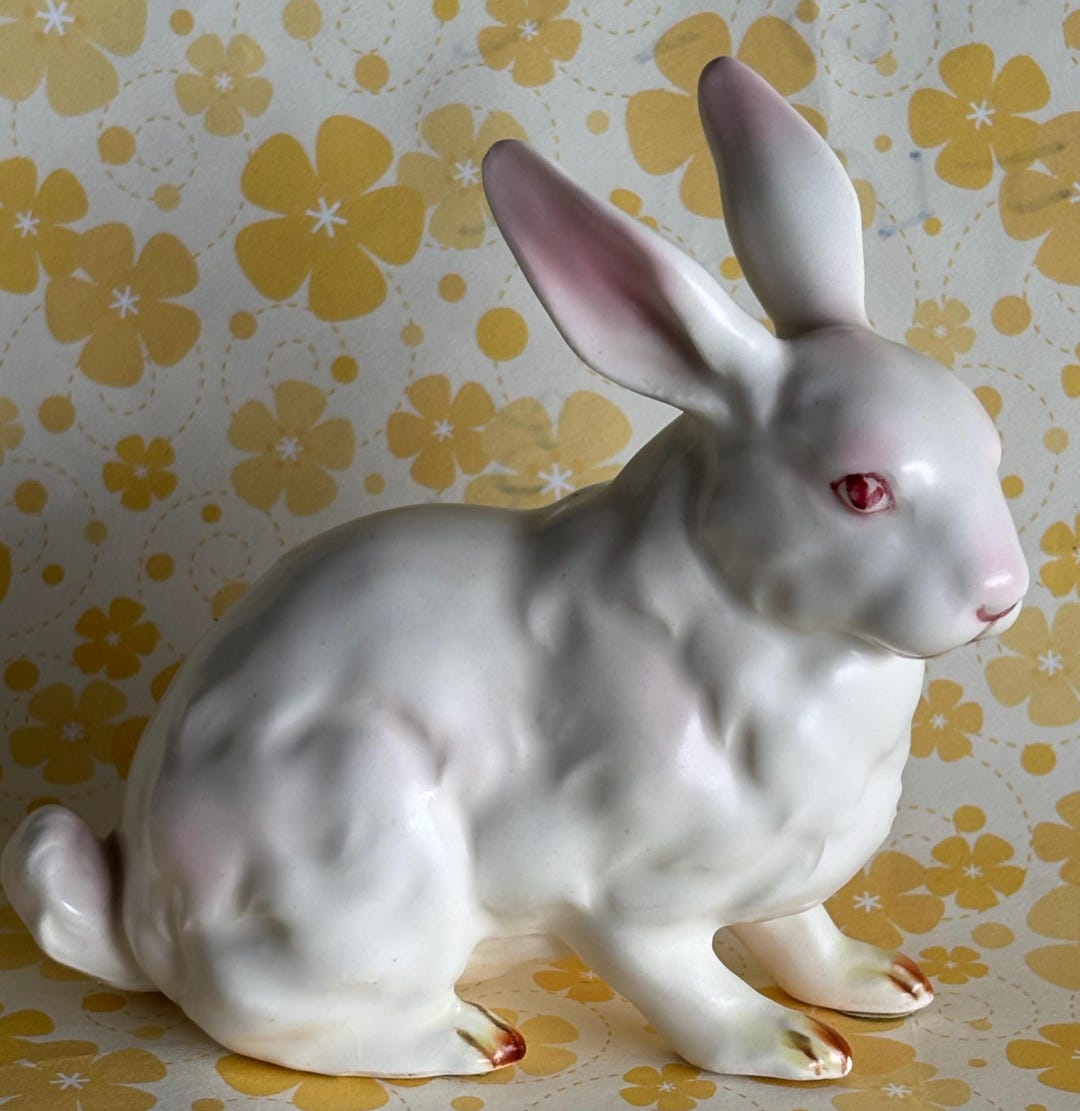Lefton Sitting Bunny - White Rabbit - Easter Decor - Spring Decor ...