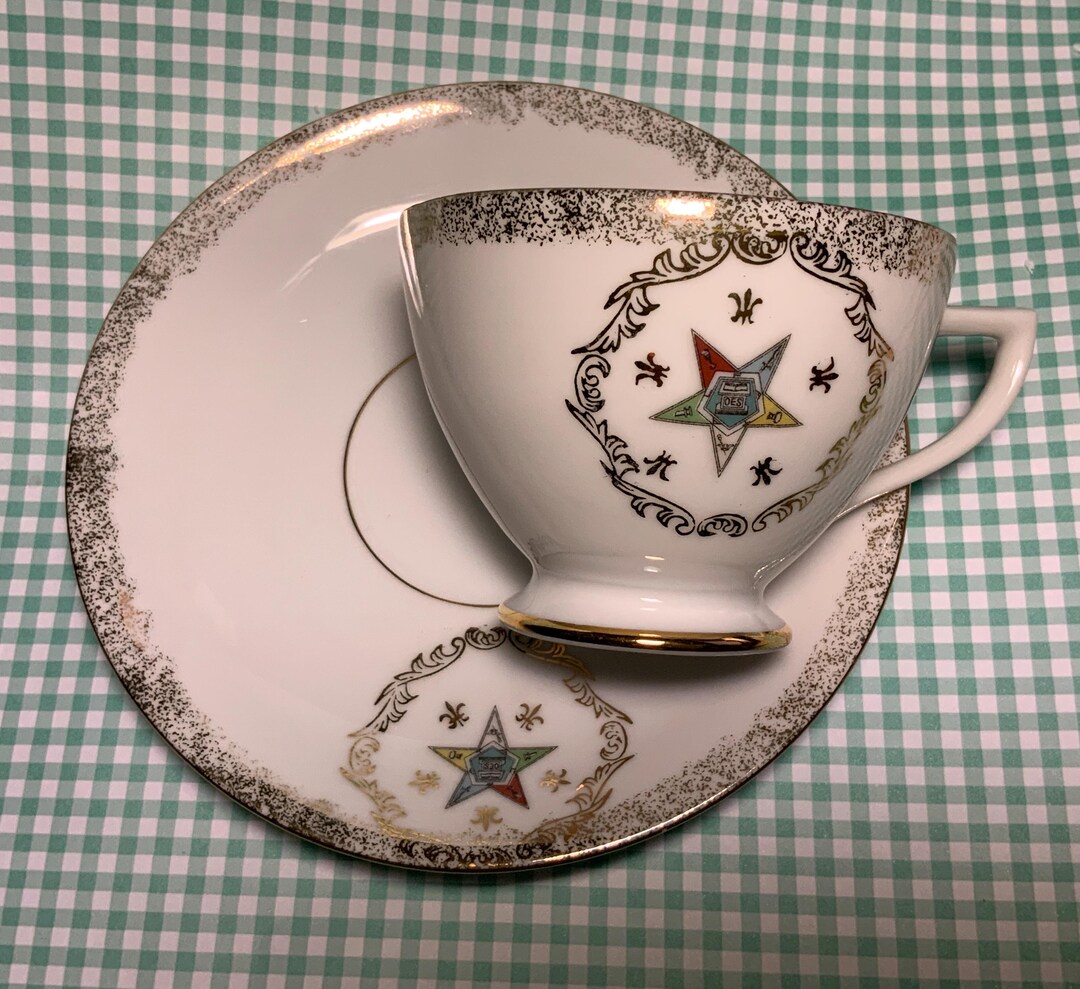 OES Teacup and Saucer - Temple Treasures - FN Kistner Co. - Chicago, IL ...