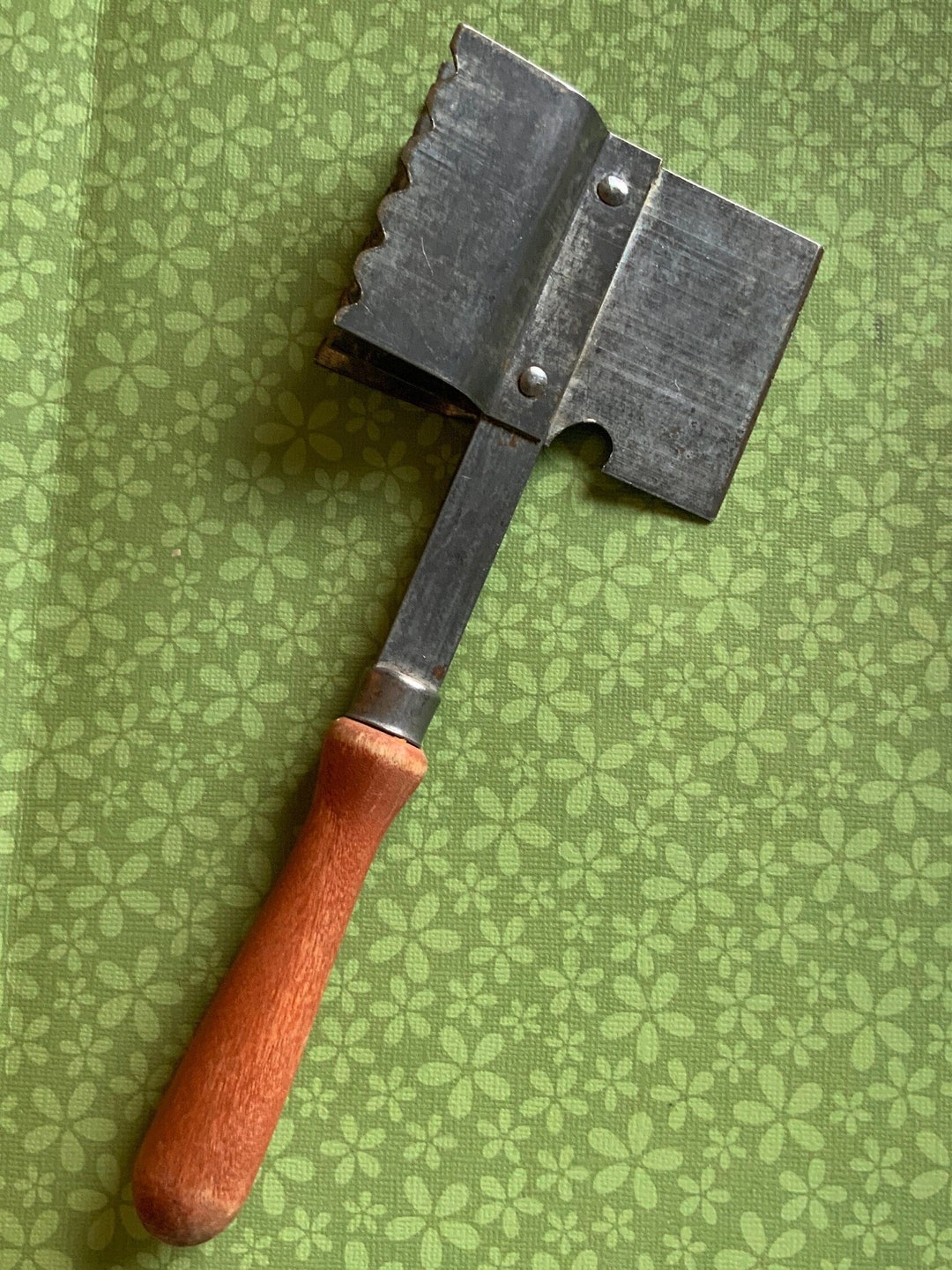 Vintage Kitchen Chopper Meat Tenderizer Sturdy Wood Handle - Etsy
