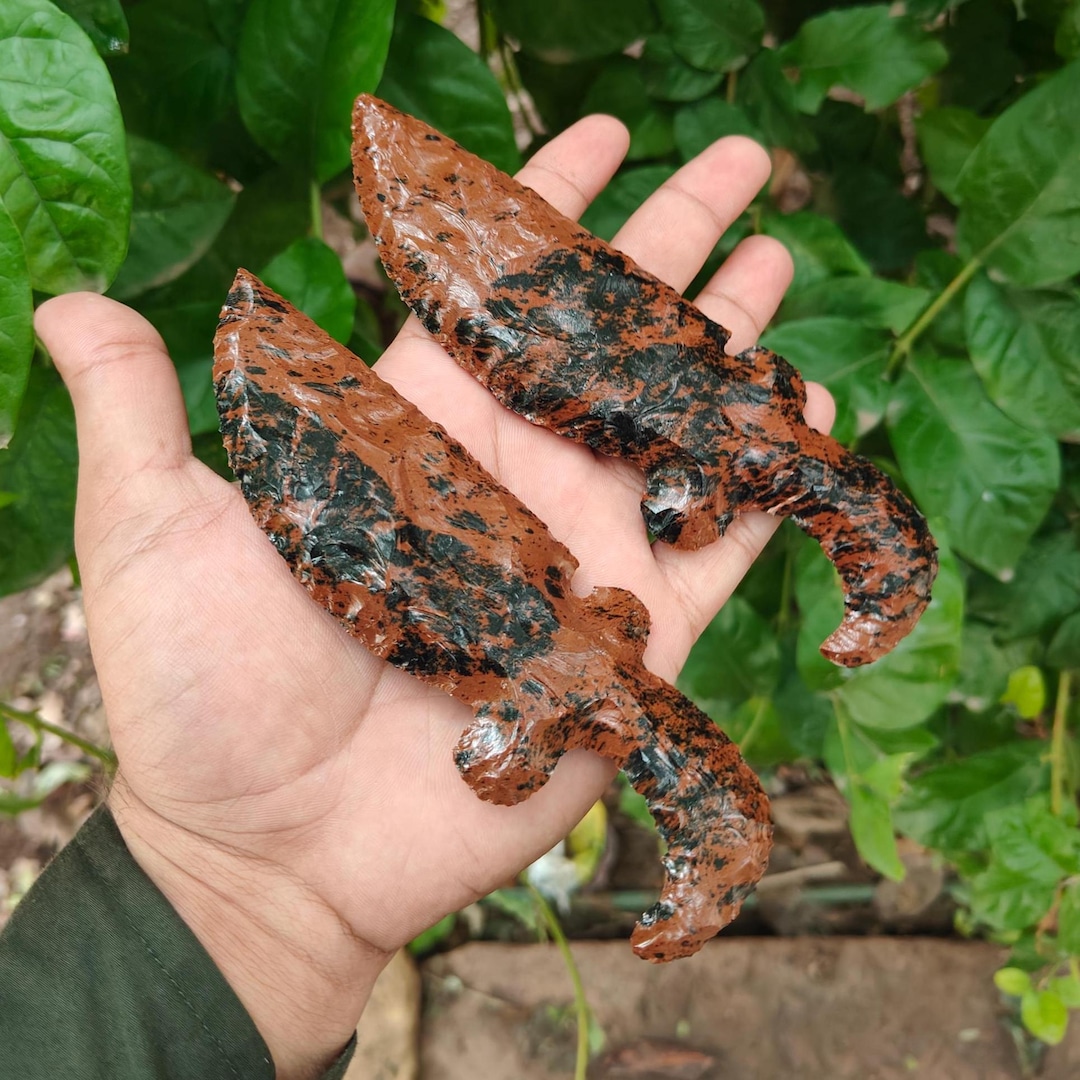 Mahogany Obsidian Blade Arrowheads Knife – 6" Large Crystal Arrowhead ...