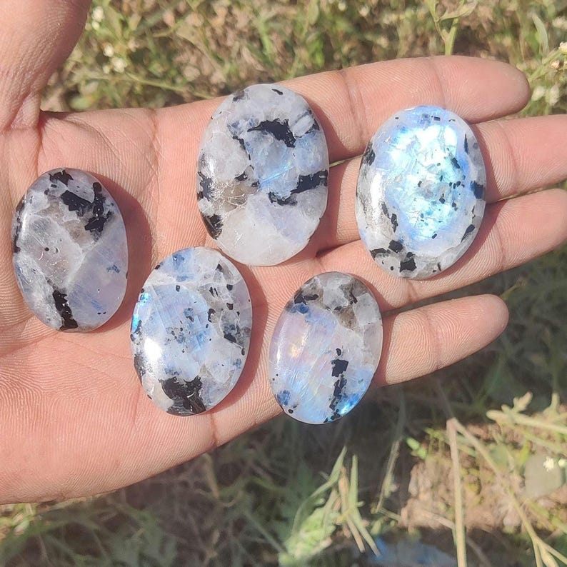 Rainbow Moonstone Worry Stone – Natural Healing Crystal for Anxiety ...