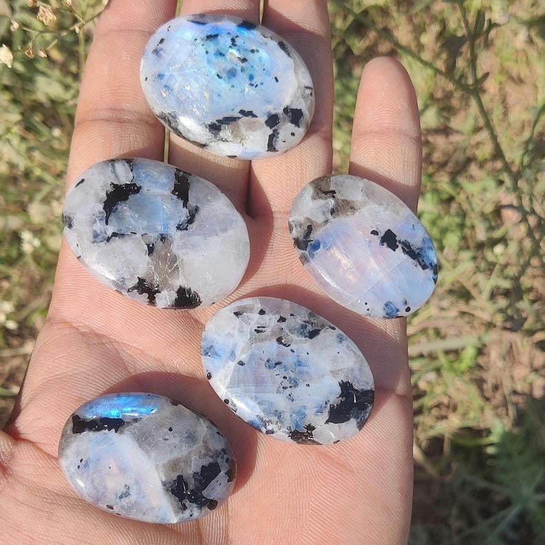 Rainbow Moonstone Worry Stone – Natural Healing Crystal for Anxiety ...