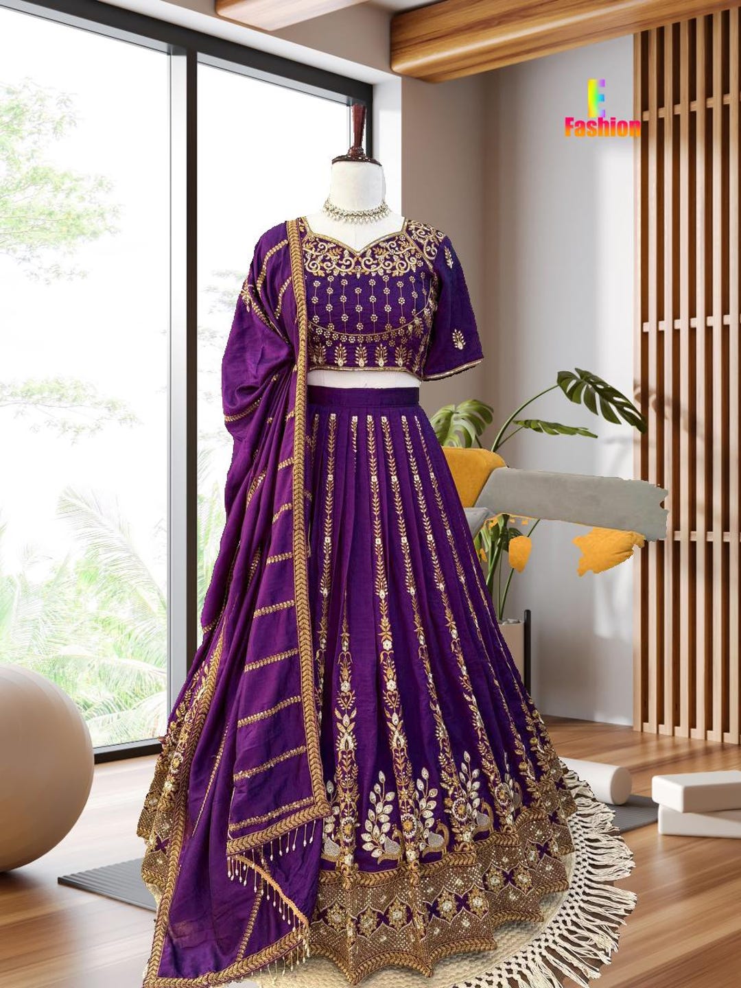 Purple Lehenga Choli for Women Indian Wedding Function Lahenga ...