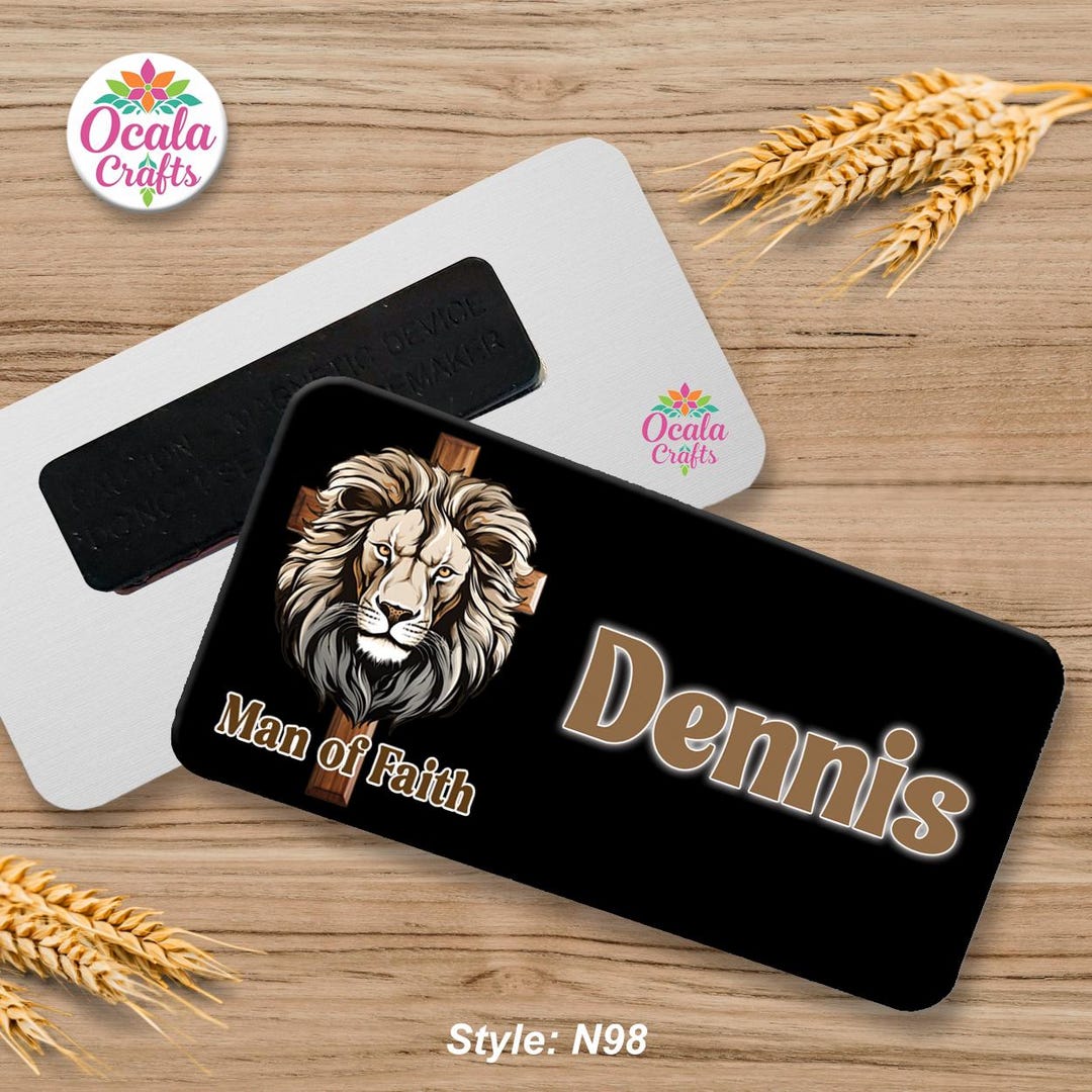 Man of Faith - Lion of Judah Name Tag - Etsy
