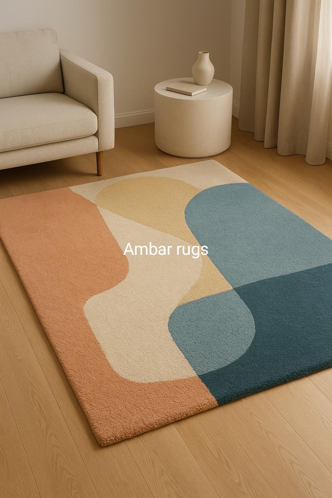Hand-tufted Wool Rug: Modern Design, Grey and Cream Color. for Living ...