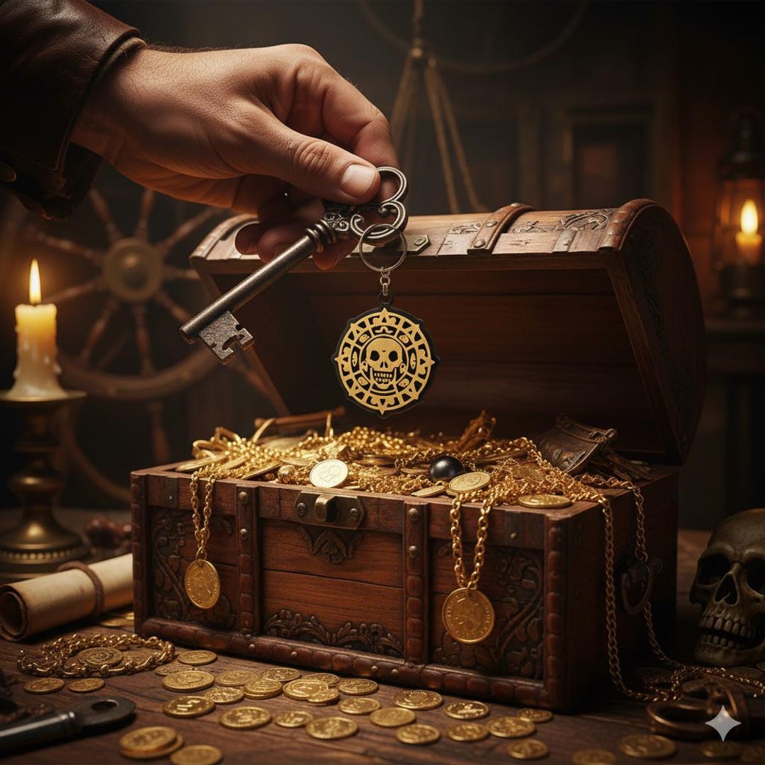 Aztec Gold Coin Keychain: Pirates of the Caribbean Inspired, 3D Printed ...
