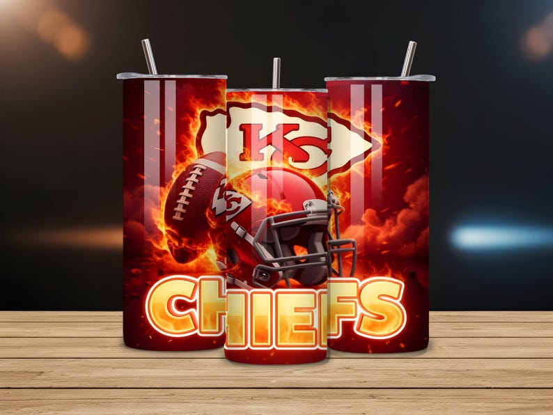 Chiefs Tumbler Wrap PNG, 20oz Skinny Football Sublimation (digital ...