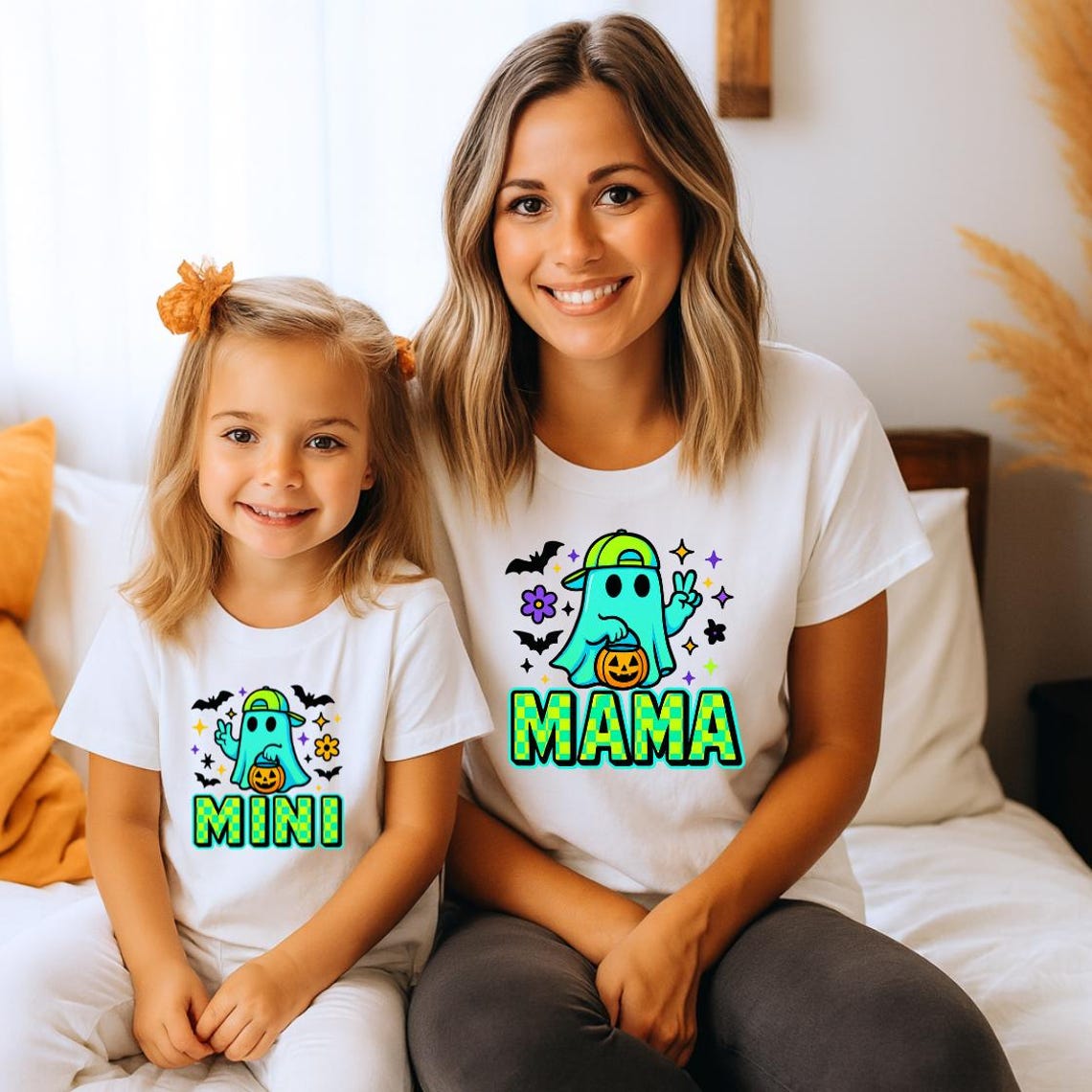 Halloween Neon Mama Mini Ghost Png, Cool Retro Halloween Neon Clipart ...