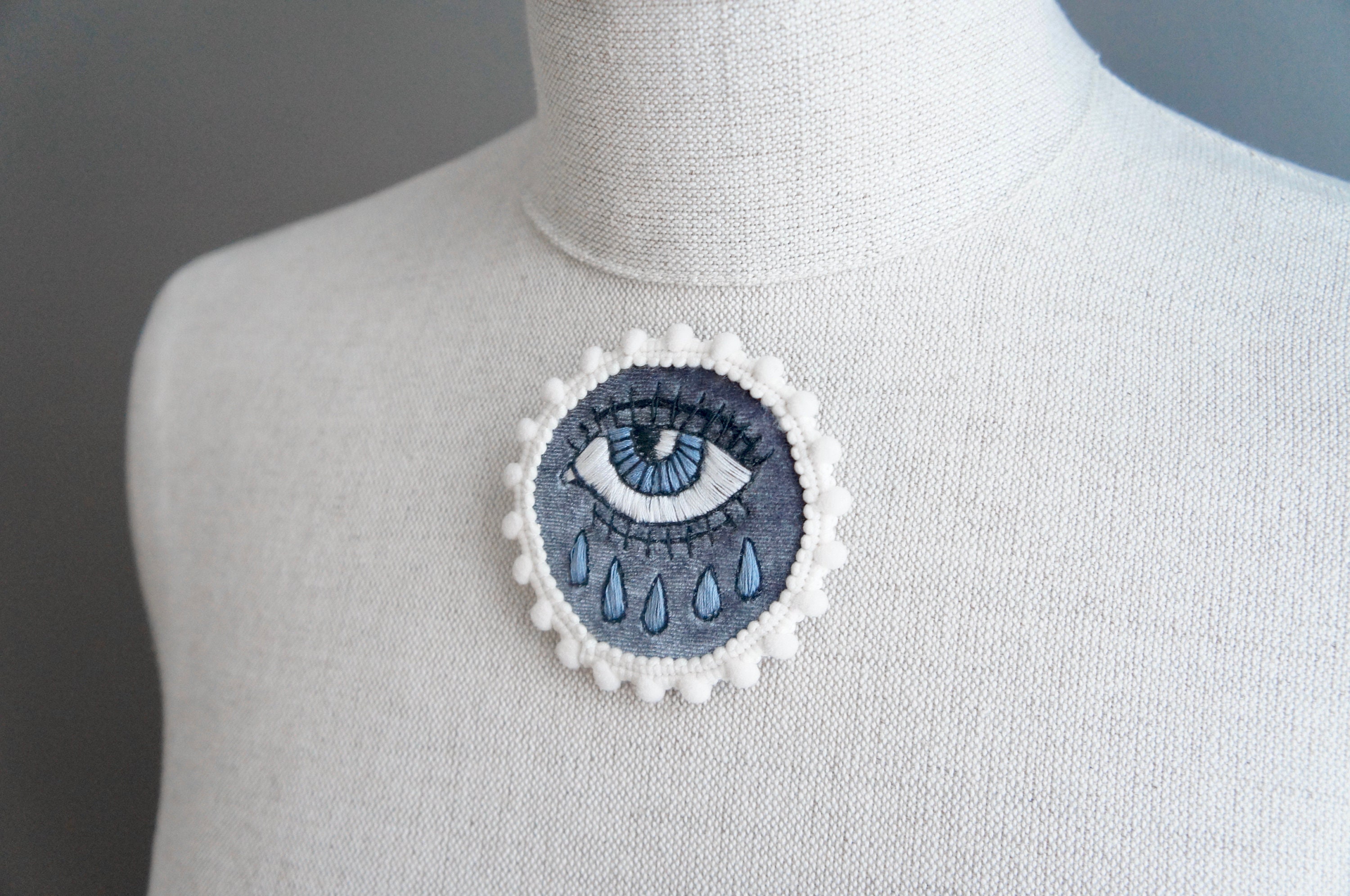 Embroidered Crying Eye Brooch Embroidered Lovers Eye Pin - Etsy