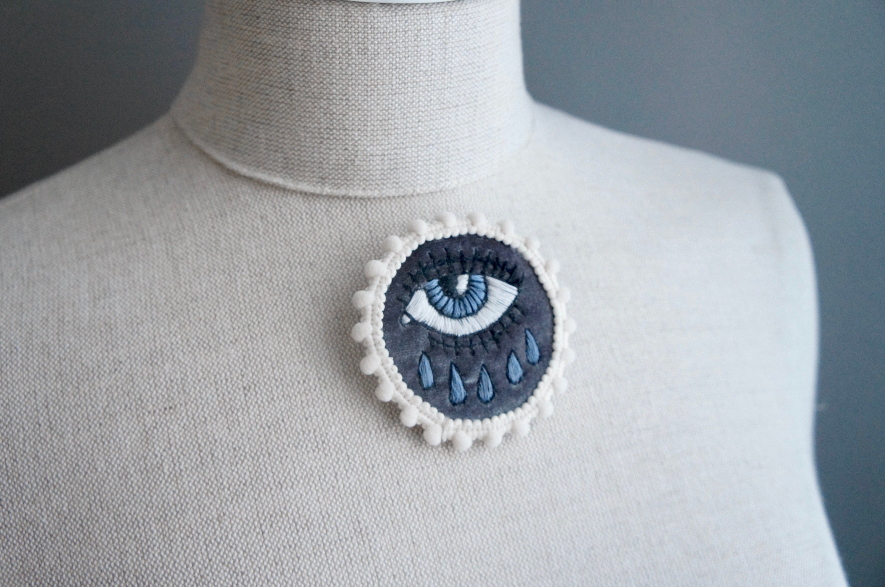 Embroidered Crying Eye Brooch Embroidered Lovers Eye Pin - Etsy