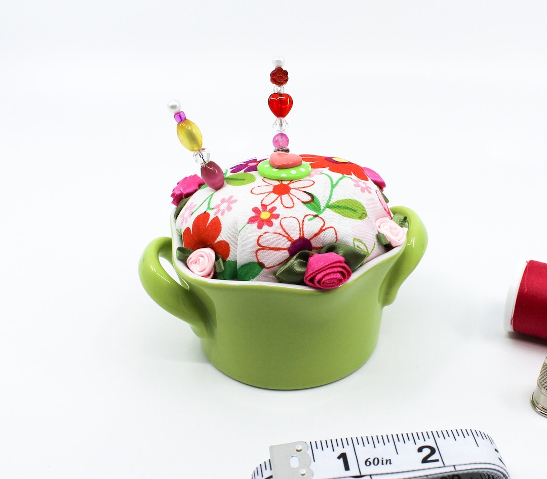 Pin Cushion Flower Pot Sewing Room Decor Seamstress Tailor Gift for Mom ...