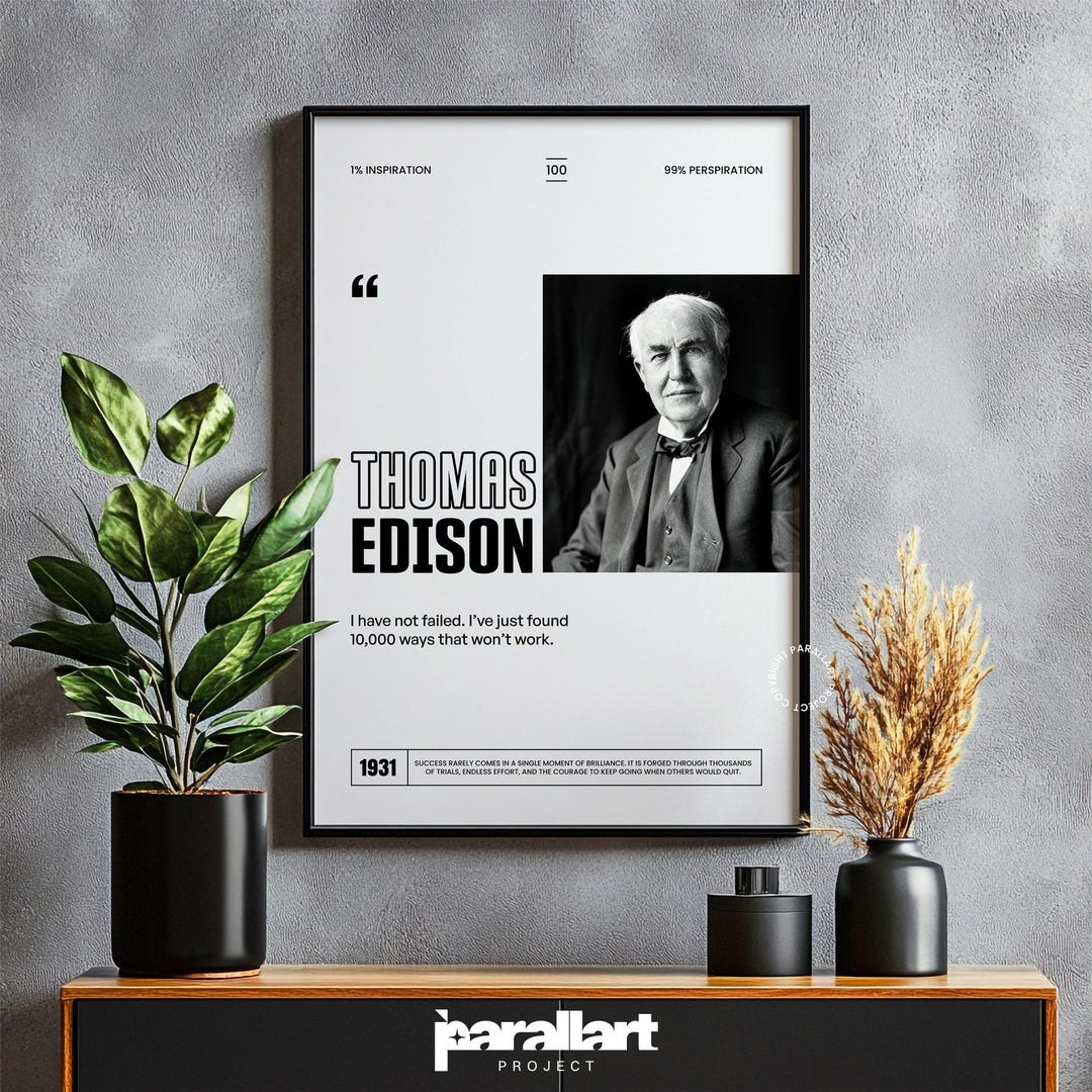 Thomas Alva Edison Quotes Prints, Classroom Posters, Library ...