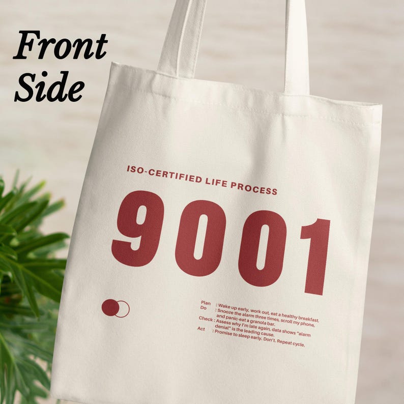 ISO 9001 Tote Bag, PDCA Quality Management Humor, Auditor Gift ...