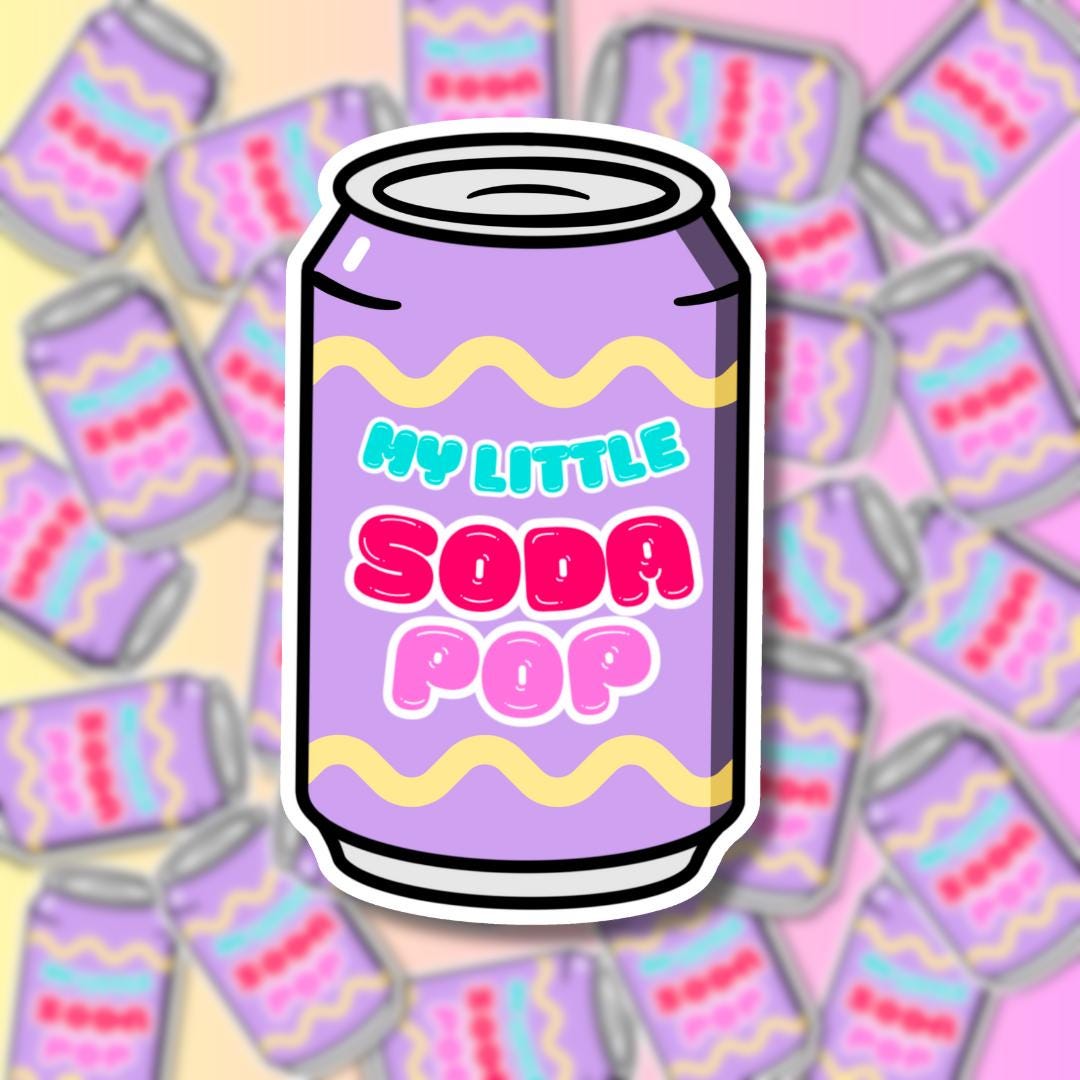 Free Us Shipping Cute Cartoon Little Soda Pop Can Hand Drawn Little