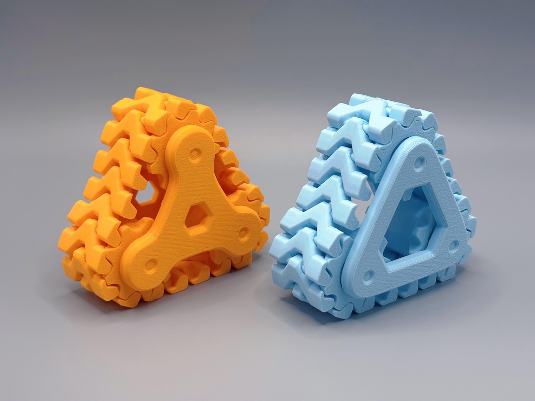 3D Printed Gear Triangle Fidget Toy | Stress Relief Desk Gadget | PLA ...