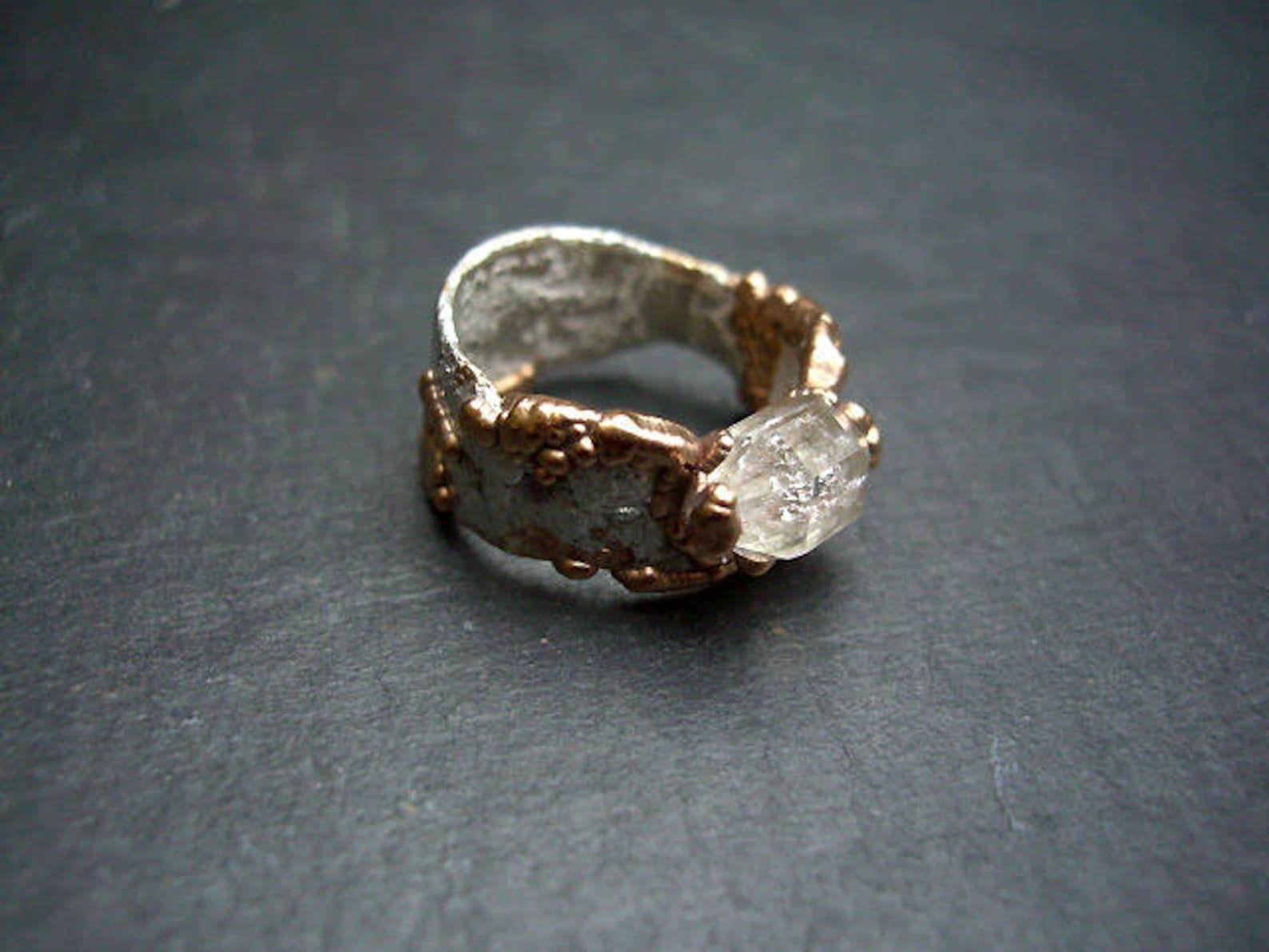Talisman Ring Silver Ring With Herkimer Diamond in - Etsy Canada