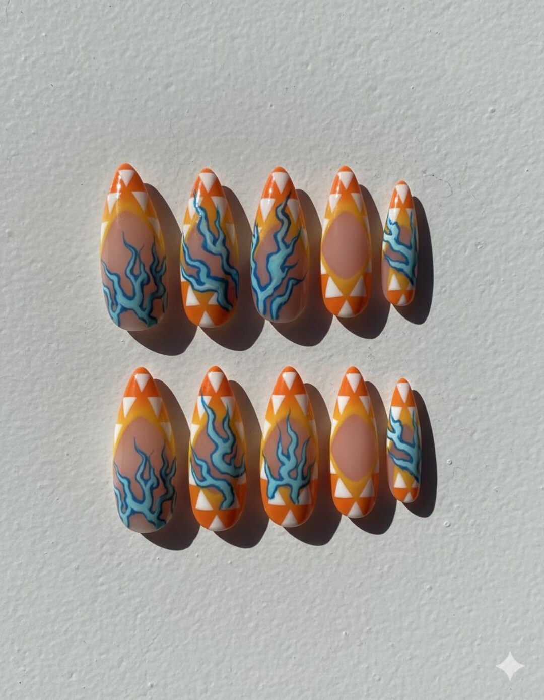 Demon Slayer Zenitsu Press on Nails | Thunder Breathing Lightning Anime ...