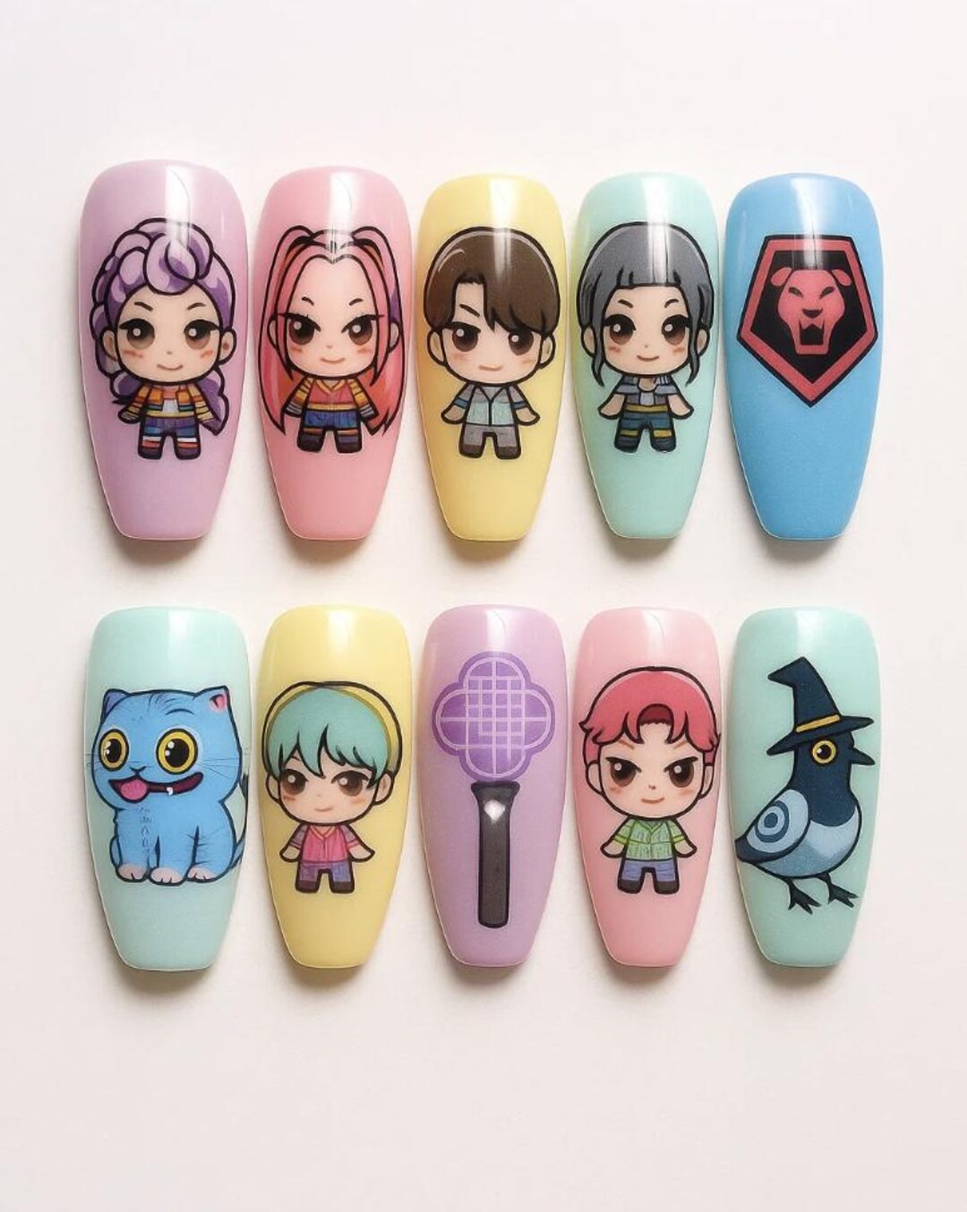 Saja Boys Press on Nails, Kpop Demon Hunters Nails, Kpop Listener Nails ...