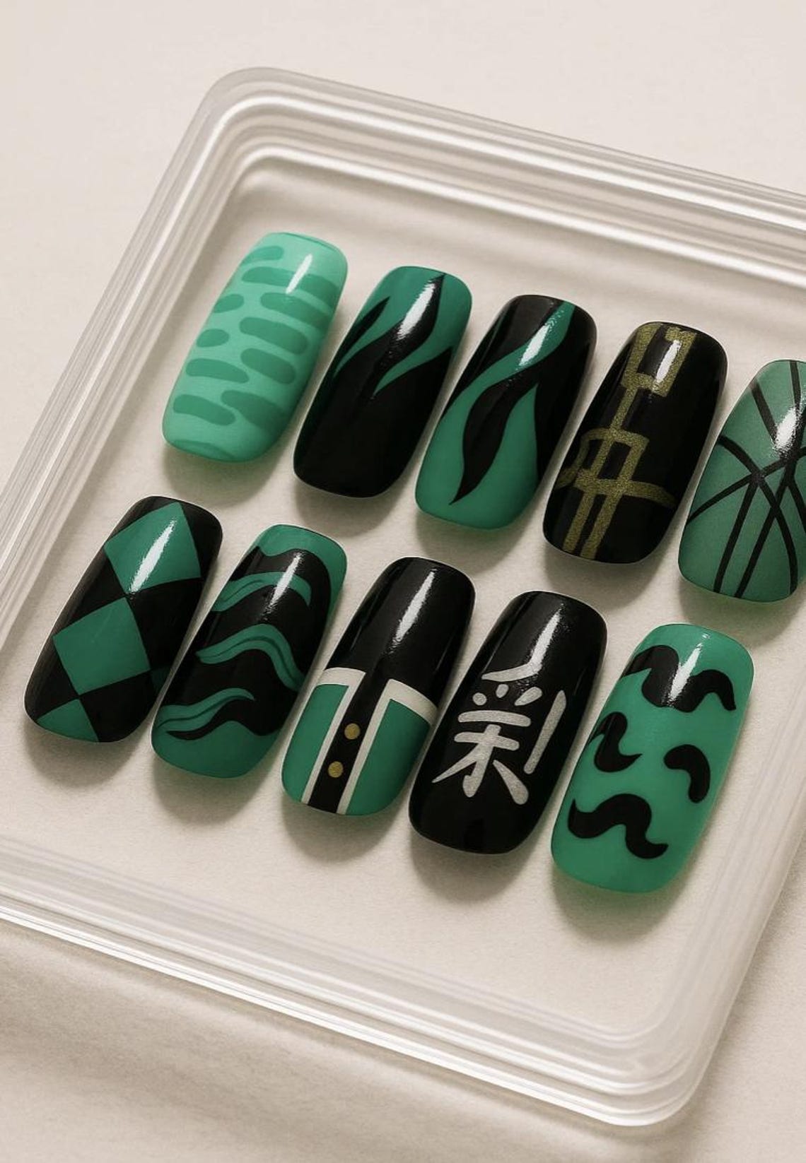 Demon Slayer Mist Hashira Nails, Muichiro Tokito Press on Nails ...