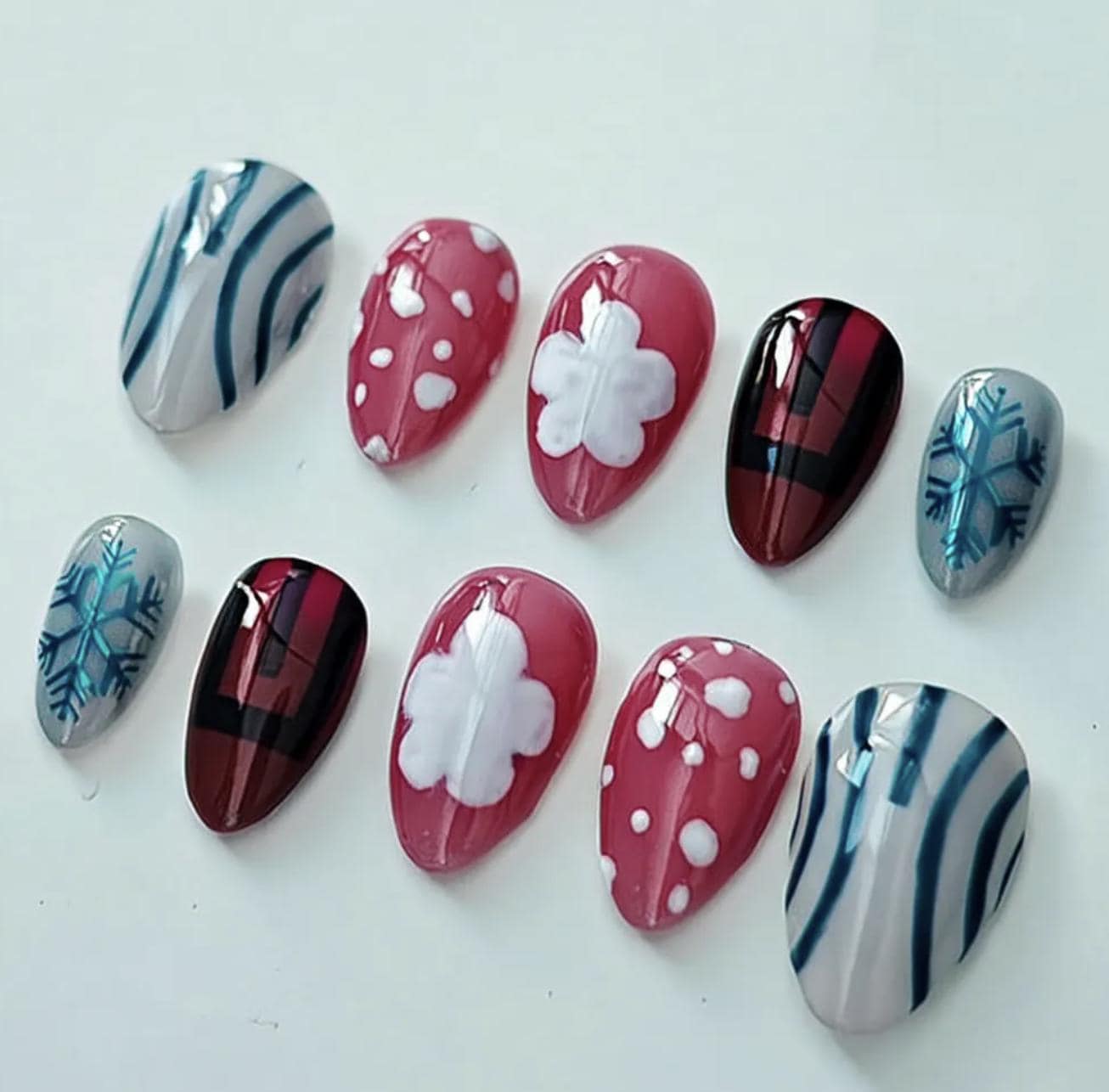 Akaza Demon Slayer Press on Nail Art | Demon Slayer Press on Nails ...