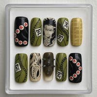Shinobu Kocho Insect Hashira Press on Nails| Butterfly Cat Eye Nails ...
