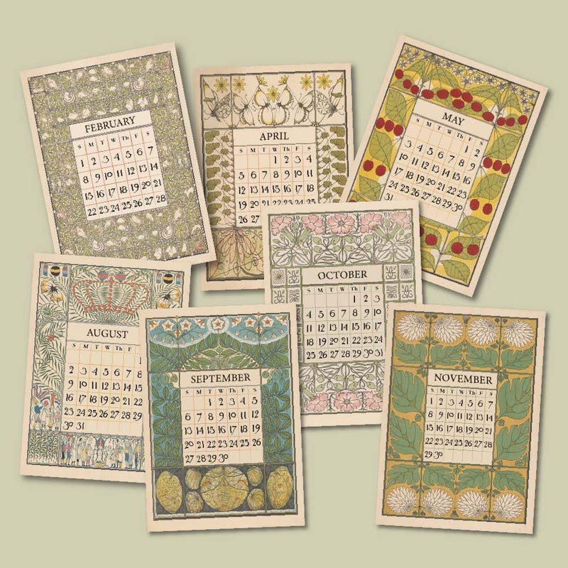 2026 Art Nouveau Calendar - Etsy