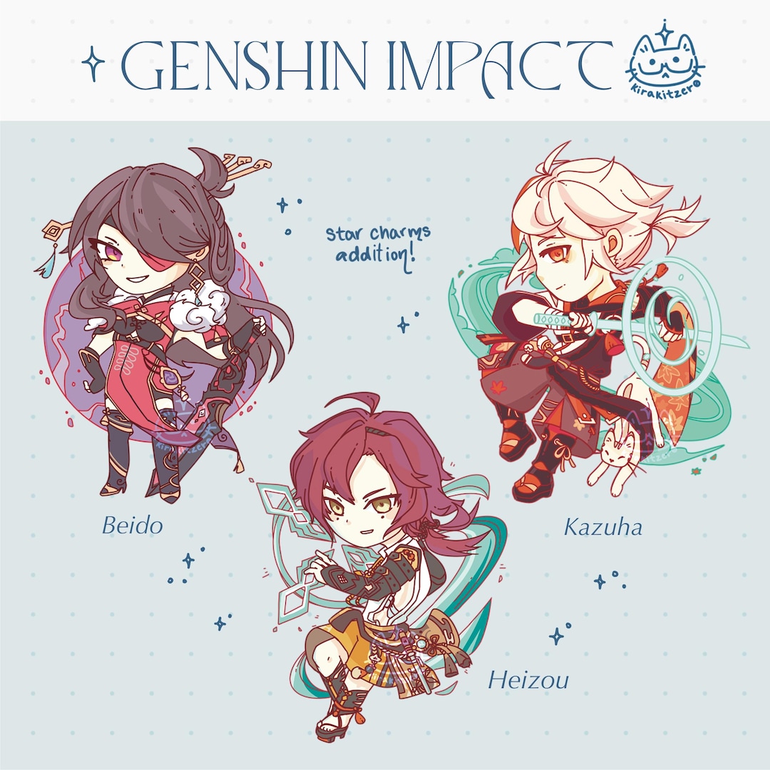 Kazuha Beido and Heizou - Genshin Impact Keychains [inazuma Pt.2] - Etsy