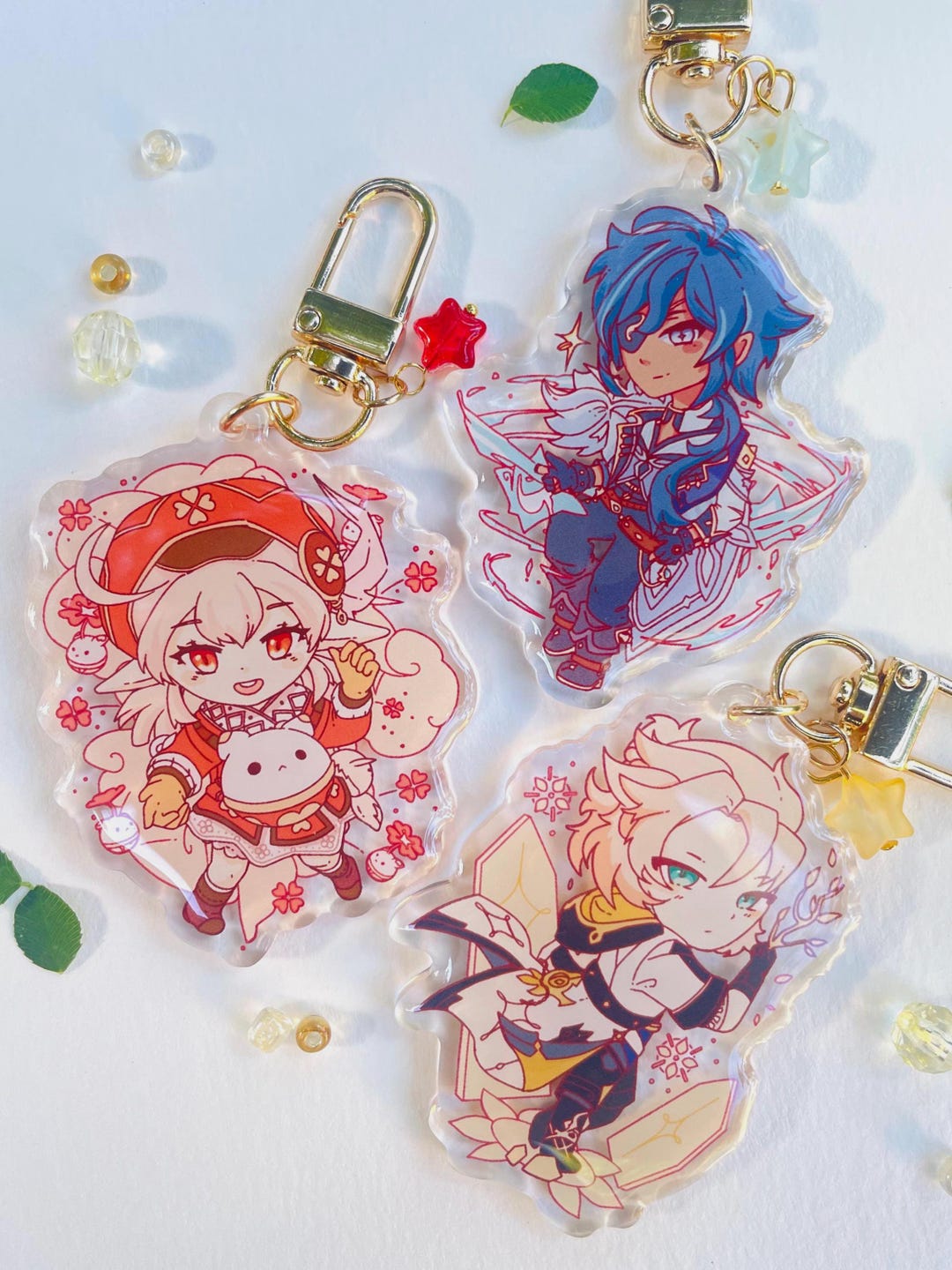 Albedo Klee and Kaeya - Genshin Impact Keychain [monstadt] - Etsy